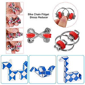 Max Fun Sensory Fidget Toys Set Bundle 48 Pack Stress Relief Anti-Anxiety Tools Toys for Kids Adult Children Autistic ADHD Fidgets Box, Squeeze Ball Marble Mesh Wacky Track