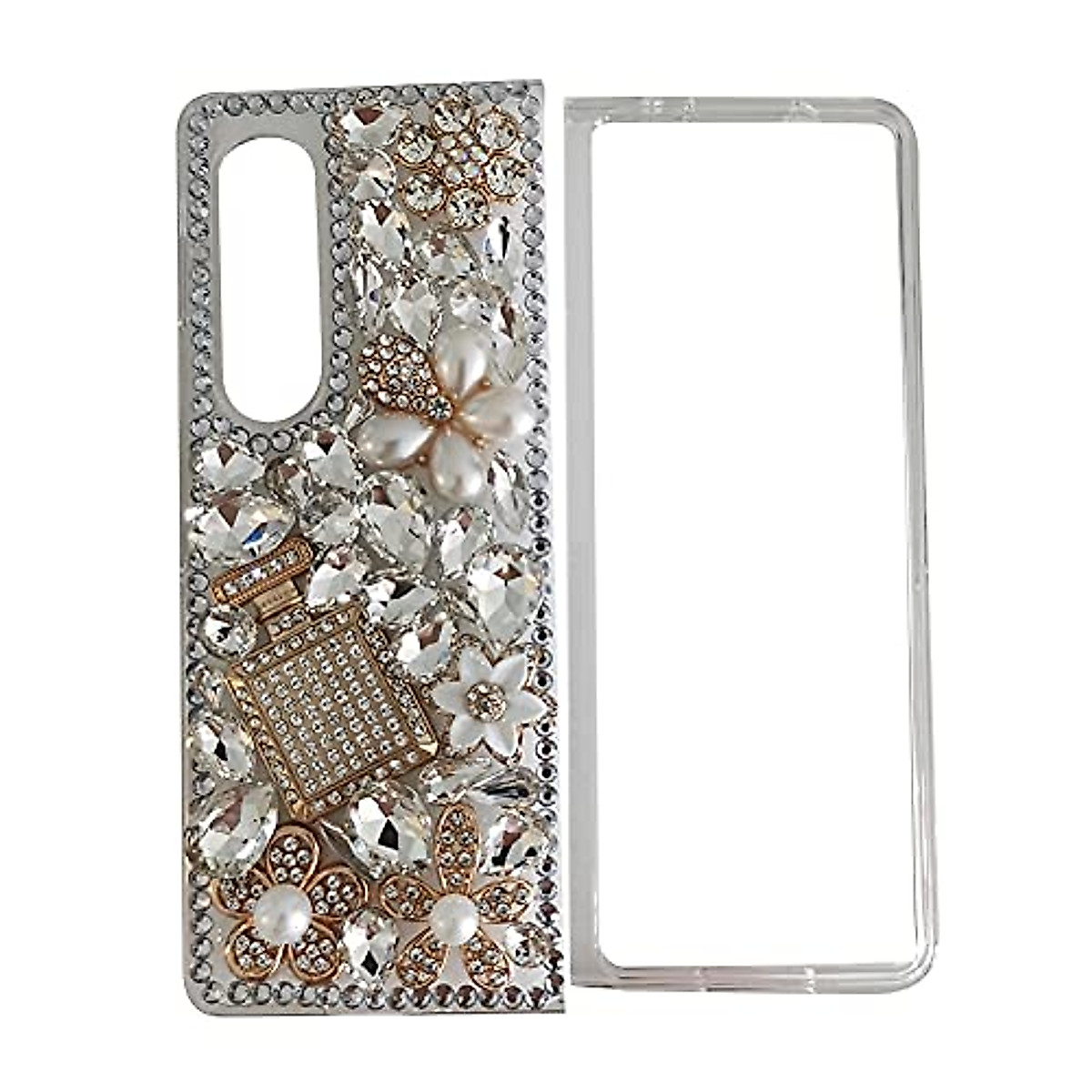 AiKeDuo for Galaxy Z Fold 4 5G Case 3D Handmade Sparkle Stunning Stones Crystal Coloured Diamond Bling Phone Case for Samsung Galaxy Z Fold 4 6.7 in Cover