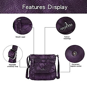 Angelkiss Small Womens Crossbody Bag Leather Shoulder Purse for Women Hobo Bag with Adjustable Shoulder Strap
