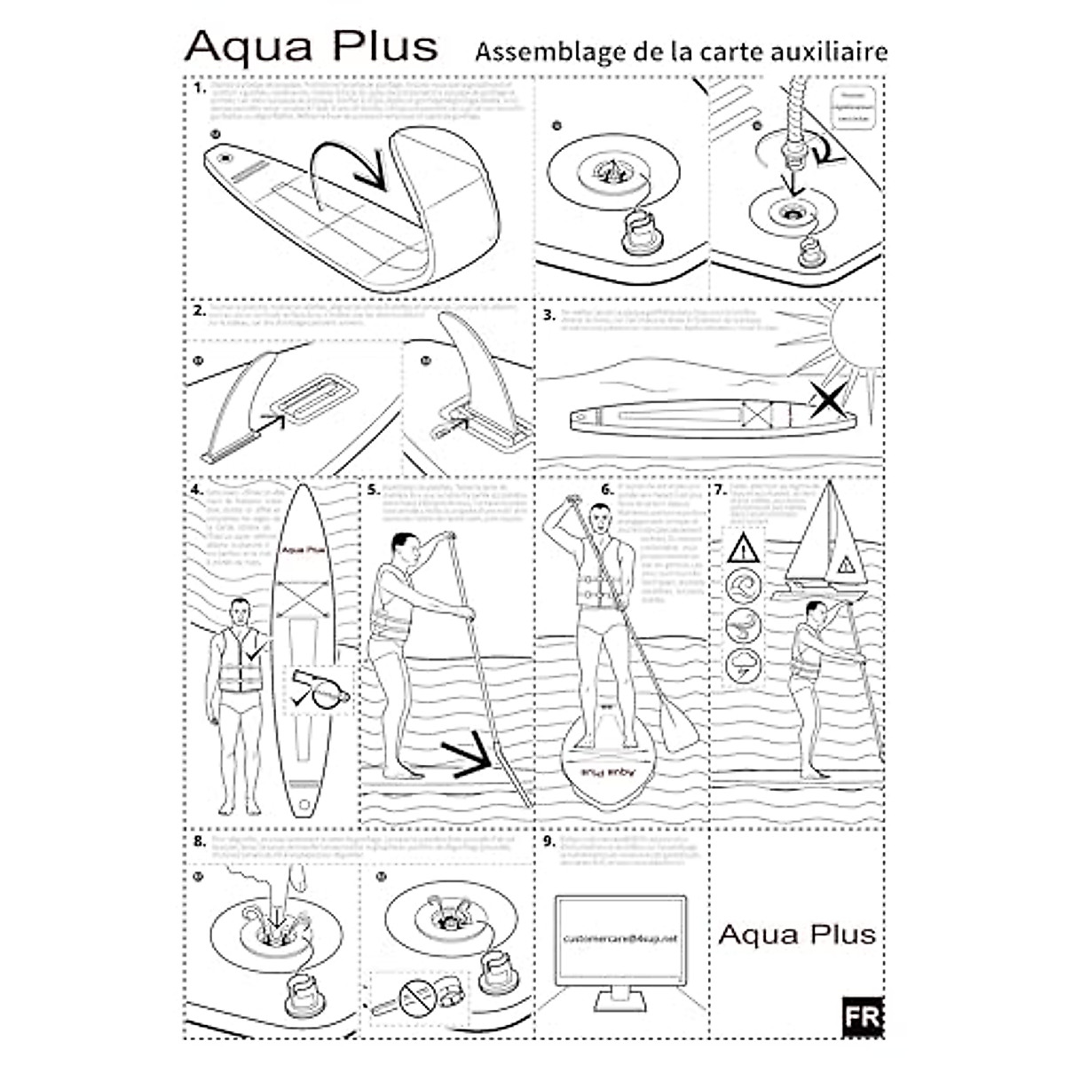 Aqua Plus Inflatable Stand Up Paddle Board High Pressure Double Action SUP Pump (Black, 63cm)