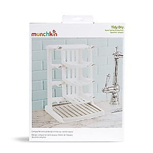 Munchkin® Tidy Dry™ Space Saving Vertical Bottle Drying Rack for Baby Bottles and Accessories, White