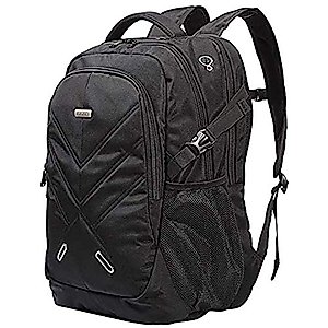 Ronyes Backpack for Laptops Up To 18.4 Inch Hiking Backpack Water Resistant Travel Computer Backpack Shockproof Laptop Backpack with USB Charging Port and Waterproof Rain Cover (Black)