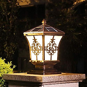 SPNEC Outdoor Lighting Solar Column Headlights Outdoor Doorpost Lights Waterproof Garden Lights Villa Wall Lights, Home Garden Viewing Lights Lawn Lights