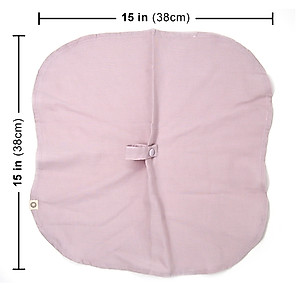 Kishu Baby Indi Organic Paci Blanket - Fairtrade & GOTS Certified 100% Organic Cotton Muslin Mini Baby Blanket with Snap to Secure Baby Pacifier - Pacifier Not Included (Lavender)