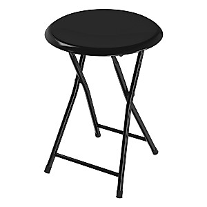 Lavish Home 18-Inch Folding Bar Heavy-Duty Padded Portable Stool with 300-Pound Capacity for Dorm, Recreation Game Room, Black