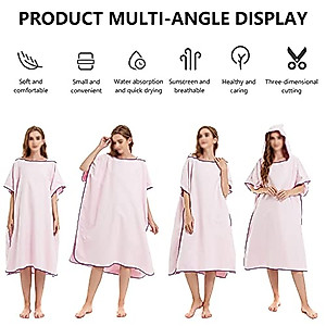 ZHAOLEI Robe Cloak Hooded Poncho Quick-Drying Swimming Hooded Towel Beach Surfing Poncho Compact Lightweight Towel (Color : Black, Size : 110 x 90 cm)