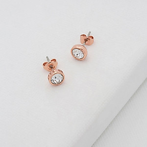 Ted Baker Sinaa Crystal Stud Earrings - Silver or Rose Gold Tone Options