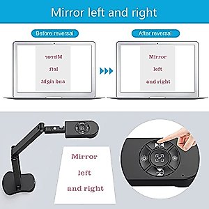 THUSTAR 8MP Document Camera & Webcam 4K with Dual Microphones, USB Visualiser A3-Size, 3-Level LED Lights, Image Invert Function, Fold, for Live Demo, Distance Education -Windows, macOS and Chrome OS
