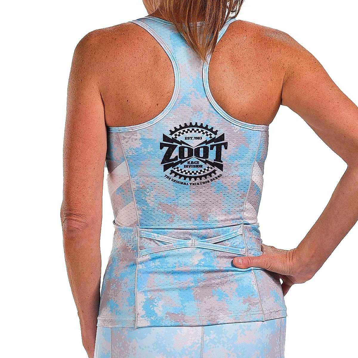 Zoot Women’s LTD Racerback Triathlon Tank Top – Womens Triathlon Top w/Built-in Bra & Pockets (Race Division, Small)