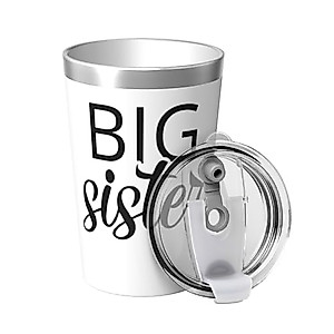 Big Sister Gifts For Girls Insulated Stainless-Steel Tumbler - 12oz Coffee Tumbler with Flip-Top Lid - Travel Coffee Mug - Vacuum-Tumblers Keep Hot & Cold - For Home Office-II