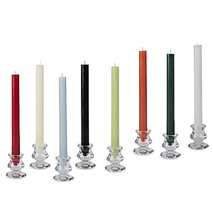 Biedermann & Sons 2 Pack Tall Taper Candles - Unscented Dinner Candle Set 10 Hour Burn Time, 10-Inch, Amber Orange