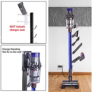 XIGOO Storage-Stand-Docking-Station-Holder Compatible with V15 Detect V11 V10 V8 V7 V6 Cordless Vacuum Cleaners & Accessories, Stable Metal Bracket Organizer Rack, Brushed Black