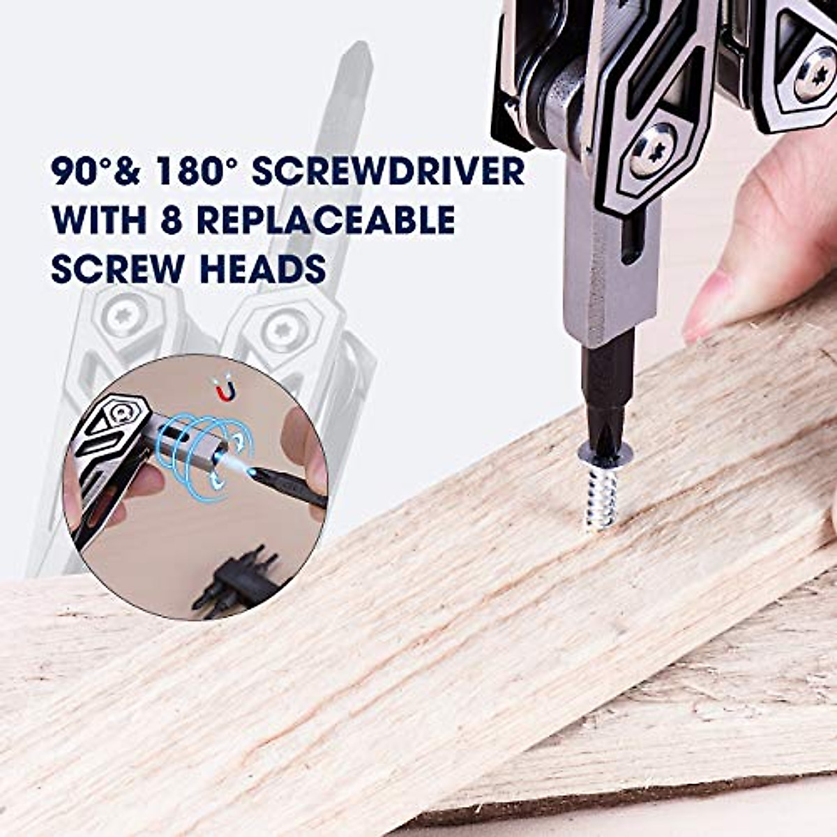 BIBURY Multitool Pliers, Multi-Purpose Pocket Knife Pliers Kit, 420 Durable Stainless Steel Multi-Plier Multi-tool for Survival, Camping, Hunting, Fishing, Hiking, Gifts for Dad Men Him