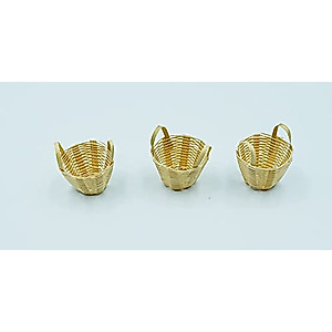 Mini 10 Bamboo Wicker Holder Basket Fruit Vegetable Picnic Dollhouse Miniature Supply