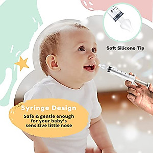 Aufisi Nasal Irrigator for Baby 10ml Professional Baby Nasal Aspirator with Safe Silicone Nasal Suction Tips Portable Baby Nasal Syringe Infant Nose Cleaner 2 Pieces