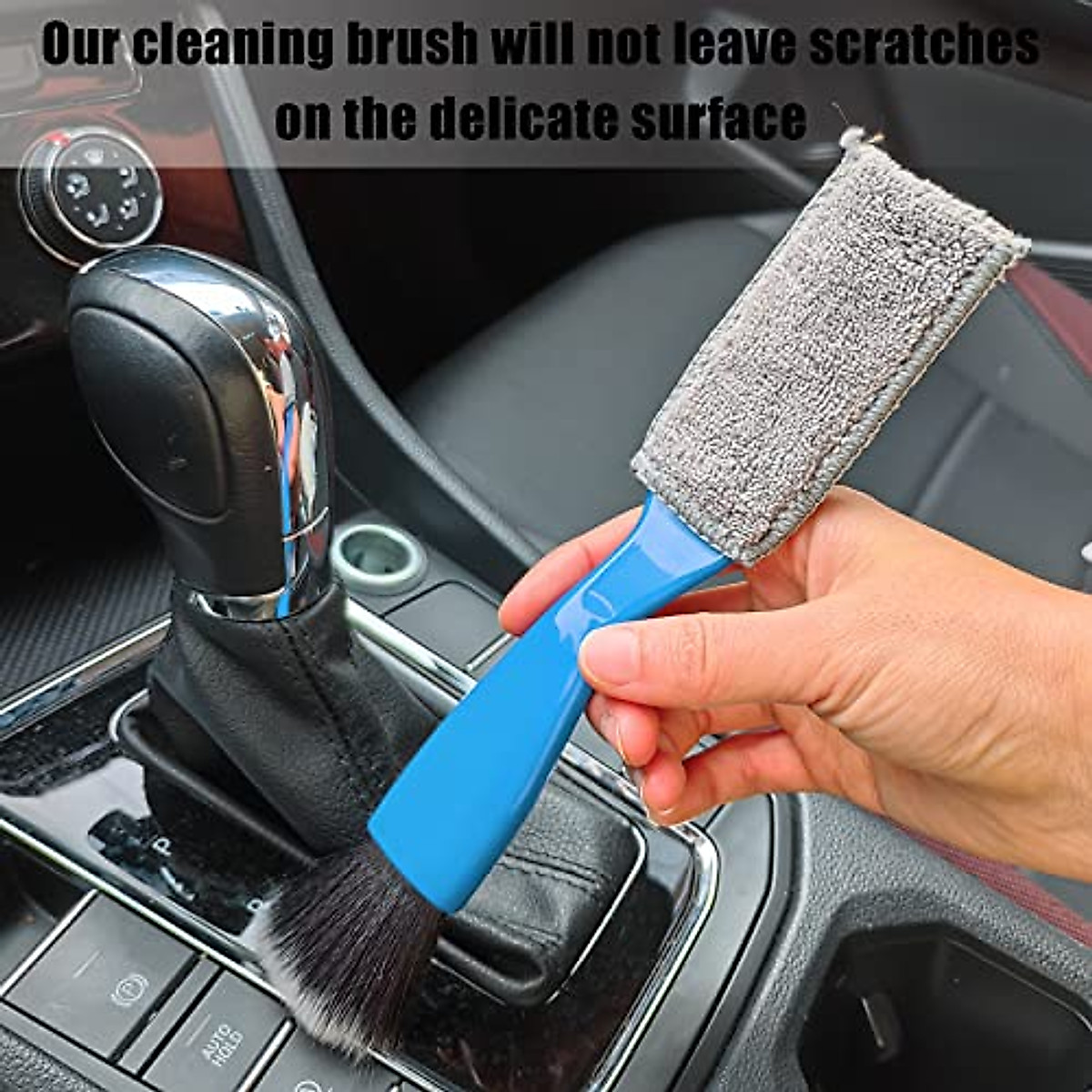 2PCS Double Ended Portable Cleaning Brush, Car Cleaning Brushes, Air Conditioner air Outlet Cleaning Brush, Auto Interior Detailing Brushes, Soft Bristles Brush