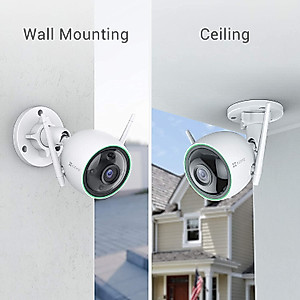 EZVIZ Outdoor Security Camera Color Night Vision, 1080P AI-Powered Person Detection, H.265, IP67 Waterproof, Customizable Detection Zones, 2.4GHz WiFi Supports MicroSD Card up to 256GB(C3N)