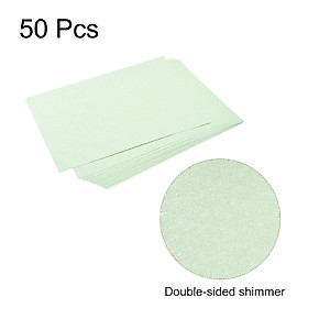 MECCANIXITY Shimmer Cardstock Paper 50 Sheets, Pearlescent Card Stock 8x11.5 Inch 92 Lb/250gsm, Craft, Scrapbook, Cover, Gift Wrapping, Wedding Invitation, Birthday Card, Light Green