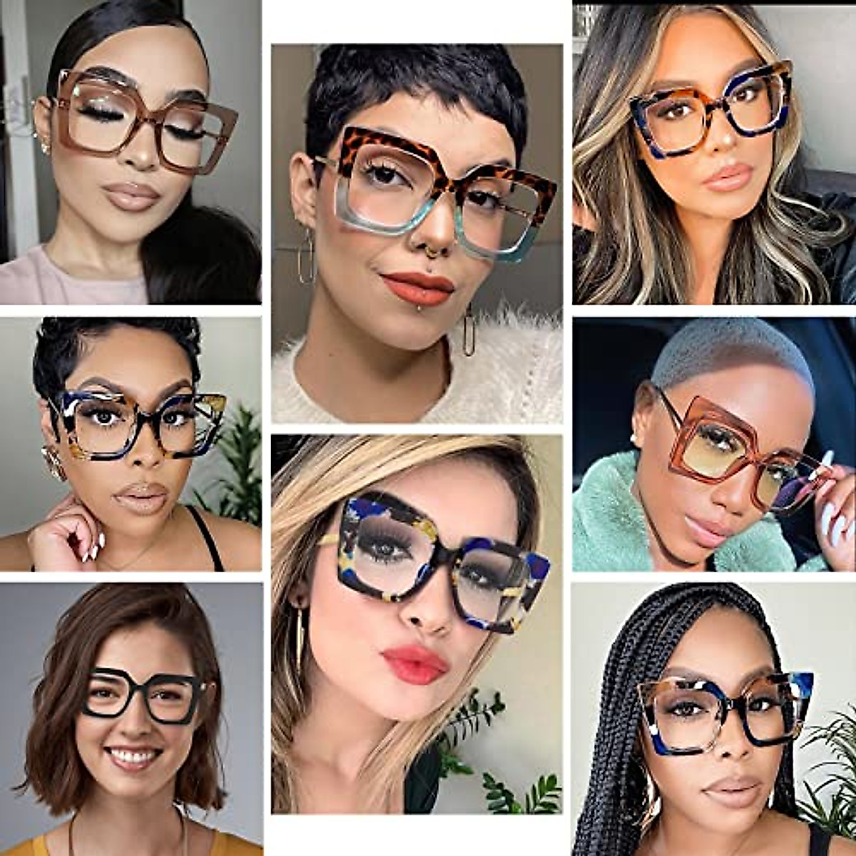 Outray Stylish Blue Light Glasses Non Prescription Frames for Women Cat Eye Fake Glasses Computer Glasses Anti Glare & UV
