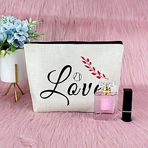 Sfodiary Baseball Lover Gift for Women Makeup Bag Baseball Theme Gift Baseball Gift for Girls Cosmetic Bag Best Friend Birthday Gift for Her Thank You Gift Graduation Gift Travel Cosmetic Pouch