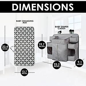 Large Portable Baby Diaper Hanging Organizer, With Smart Design Baby Changing Mat, Portable Changing Pad For Baby, Infant Gift