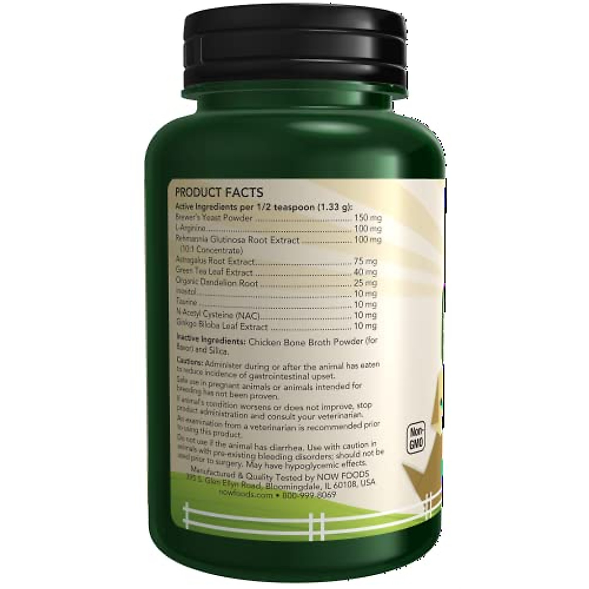 NOW Foods Pet Health, Kidney Support Supplement, Formulated for Cats & Dogs, NASC Certified, Powder, 4.2-Ounce