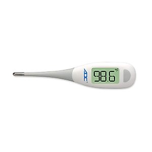 ADC Fast Read Digital Thermometer, Flexible Tip and Large Quick Read LCD Display with Color-coded Backlighting , White - 418N