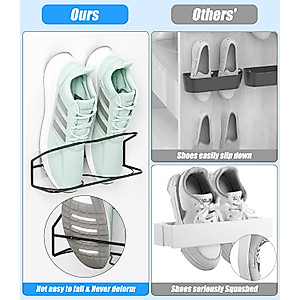 PrimZooty Wall Mounted Shoe Rack 6Pack, with Sticky Hanging Strips, Metal Wall Shoe Storage, Hanging Shoe Organizer for Wall/RV/Door