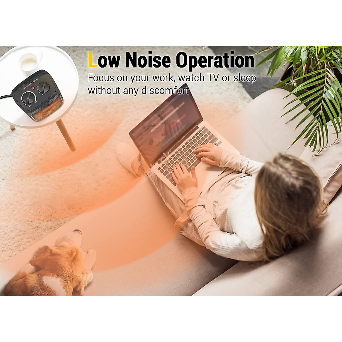 Space Heater, 1500W Electric Heaters Indoor Portable with Thermostat , PTC Fast Heating Ceramic Room Small Heater with Heating and Fan Modes for Bedroom, Office and Indoor Use