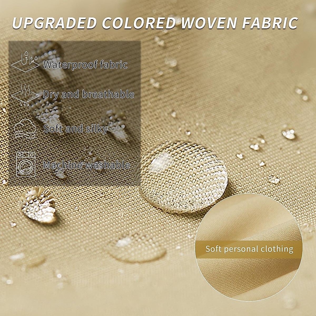 BRUXOLAY 3 Piece Waterproof Patio Outdoor Cushion Covers with Ties Patio Furniture Cushion Covers for 4 Piece 4 Seat Wicker Rattan Patio Sofa Chair Upholstery Furniture,Only Cover