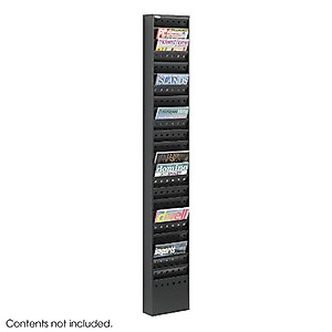 Safco Products 4322BL Steel Magazine Rack - 23 Pocket Wall Mounted Display - Home & Kitchen Home Décor Accents - Durable Powder Coat Finish - 65.5in H