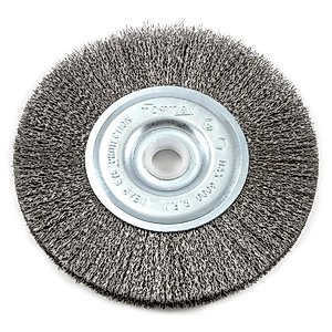 Forney 72743 Wire Wheel Brush, Fine Crimped with 1/2-Inch and 5/8-Inch Arbor, 5-Inch-by-.008-Inch