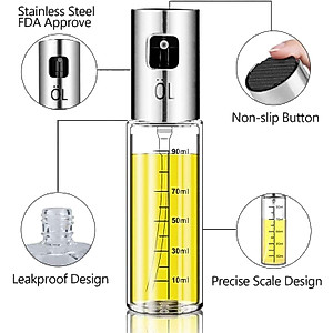 Oil Sprayer for Cooking, Olive Oil Spray Bottle for Kitchen 100ml Glass Olive Oil Sprayer Mister Oil Vinegar Spritzer Sprayer Glass Bottles for Cooking/Salad/Barbecue