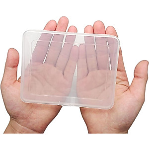 Goiio 6 Pcs 5.6x4.2x1.8 Inches Clear Rectangle Box for Collecting Small Items, Beads, Game Pieces, Business Cards, Crafts Accessories