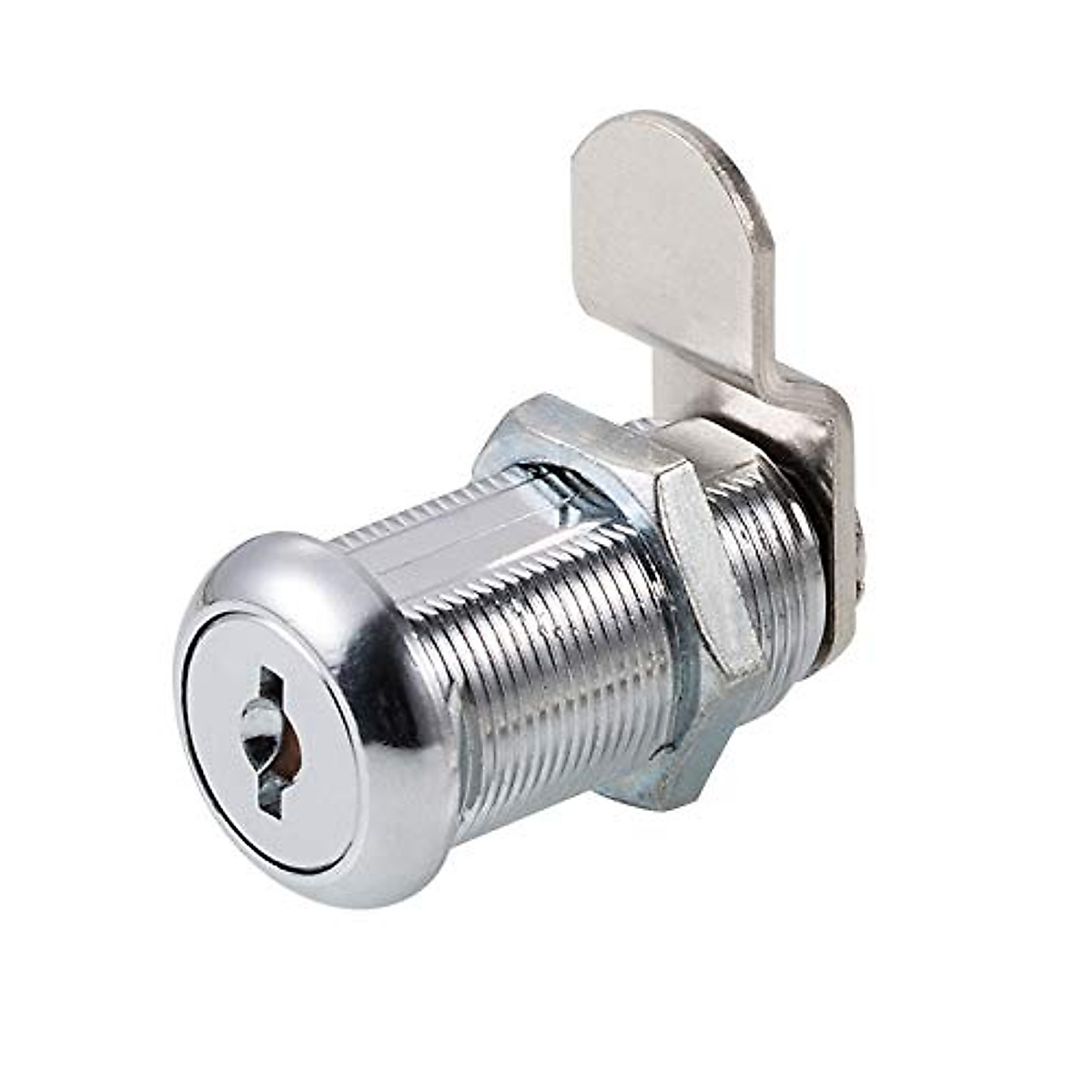 WOOCH Cabinet Cam Lock Secure Important Files and Drawers, 1-1/8" Cylinder, Fits on 7/8" Max Panel Thickness, Keyed Alike with 3 Cams 2 Keys, Chrome Finish, 4 Pack