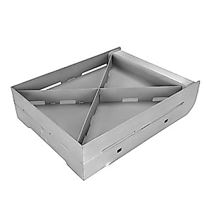 griddle-Q GQ120 100% Stainless Steel Medium-Sized Professional Griddle with Even Heating Bracing and Removable Handles for Charcoal/Gas Grills, Camping, Tailgating, and Parties (14"x16"x6.5")