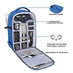 MOSISO Camera Backpack, DSLR/SLR/Mirrorless Photography Camera Bag 15-16 inch Waterproof Hardshell Case with Tripod Holder&Laptop Compartment Compatible with Canon/Nikon/Sony, Royal Blue