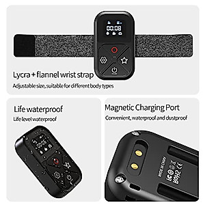 TELESIN Smart Wireless Remote Control for GoPro Mini Hero 11 Hero 10 Hero 9 Hero 8 GoPro Max, Waterproof Dust Proof with LCD Indicator Magnet Charger Port Hand Strap for Go Pro 11 10 9 8 Accessories