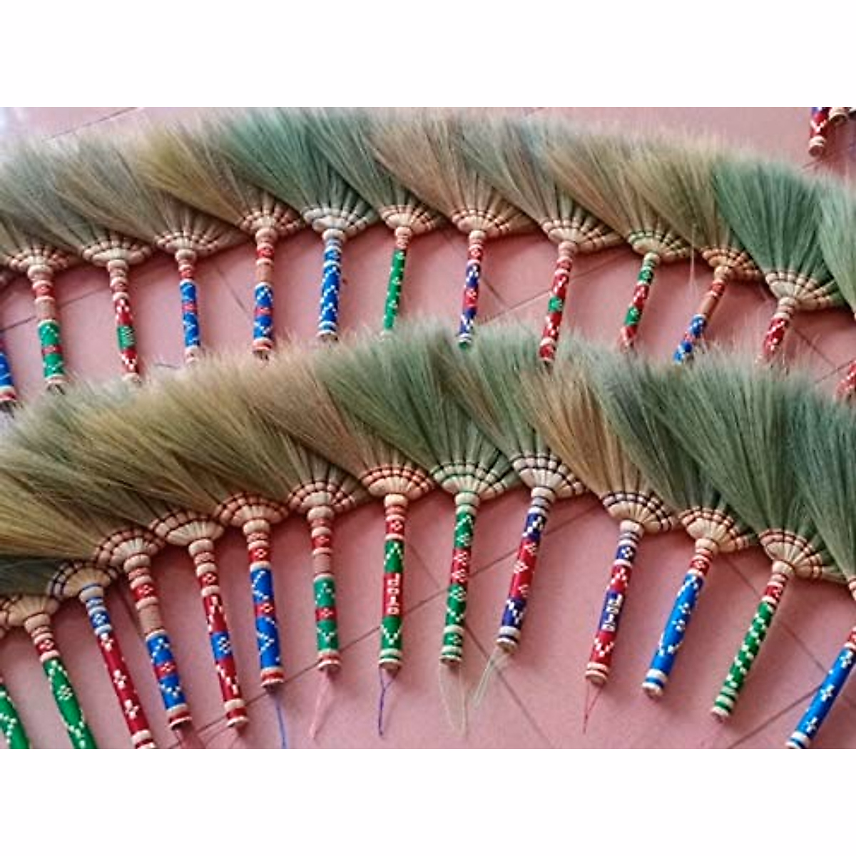 SKENNOVA - 1 Piece of 17 inch Tall of Asian Broom Thai Vintage Dusting Brush Grass Broom Handmade for Sweeping Dirt Dust Garbage