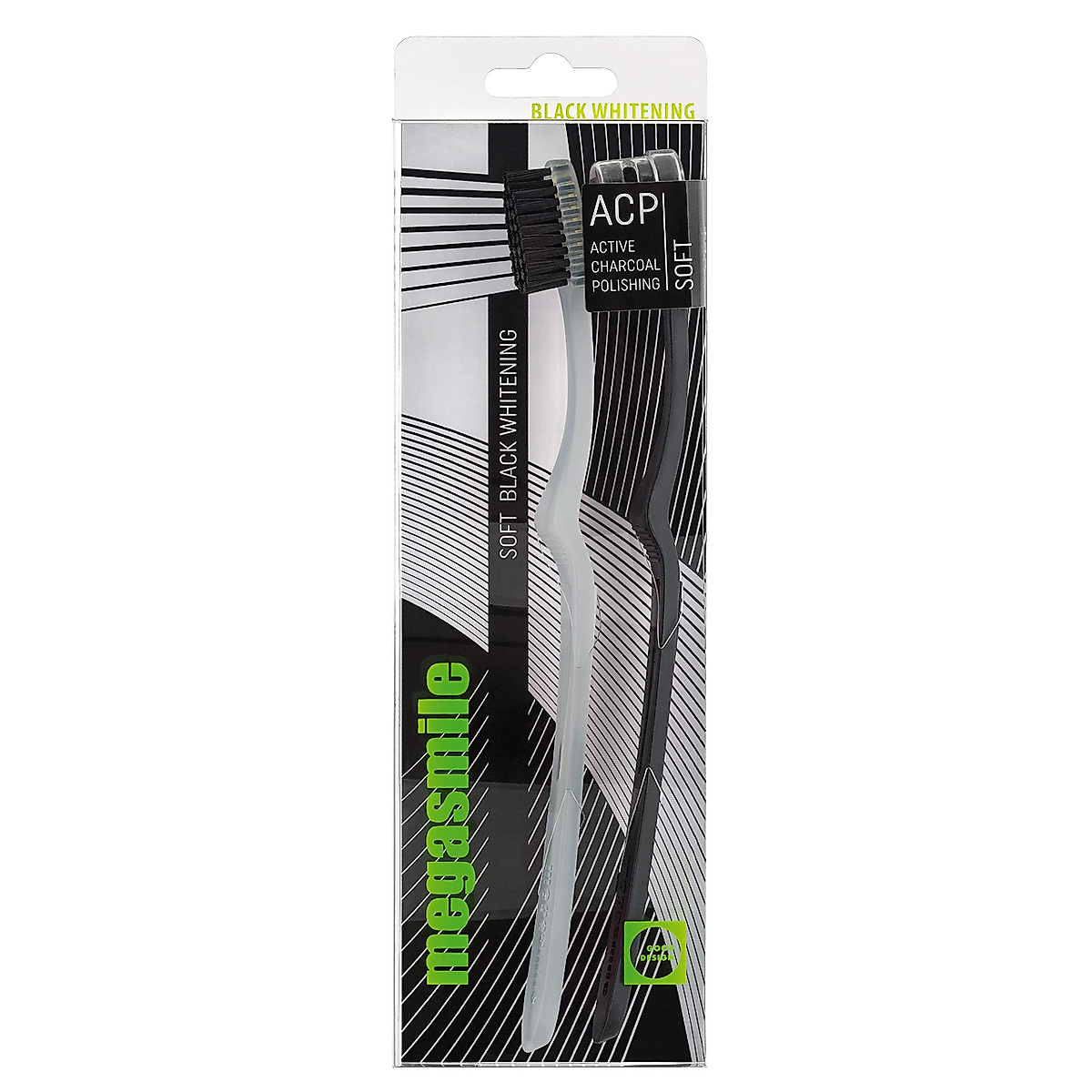 Black Megasmile Whitening Toothbrushes (Duo Pack)
