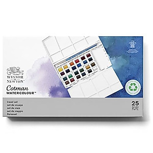 Winsor & Newton Cotman Watercolor Paint Set, Studio Set, 24 Half Pans