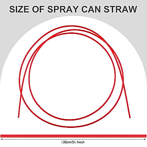 Spray Can Replacement Straws Flexible Spray Can Straws Red Plastic Extension Straws, 51.1 Inches, 4 Count