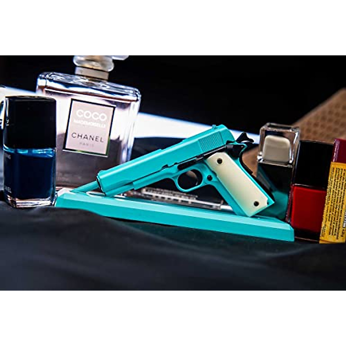GoatGuns Miniature 1911 Historical Model Tiffany Blue | 1:2.5 Scale Diecast Metal Build Kit