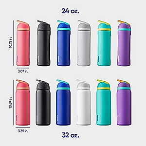 Owala Flip Insulated Stainless Steel Water Bottle with Straw for Sports and Travel, BPA-Free, 24-Ounce, Shy Marshmallow