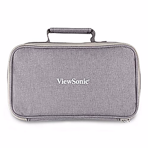 ViewSonic M1+ Portable LED Projector, Dual Harman Kardon Bluetooth Speakers and HDMI, USB C, Stream Netflix with Dongle (M1PLUS) & PJ-CASE-010 Zipped Soft Padded Carrying Case for M1 Projector Gray