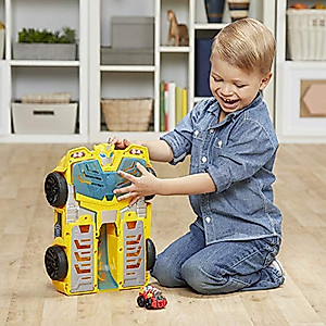 Playskool Heroes Transformers Rescue Bots Academy Bumblebee Track Tower 14" Playset, 2-in-1 Converting Robot, Collectible Toys for Kids Ages 3 & Up