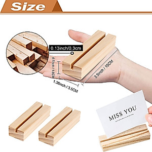 10 PCS Wood Place Card Holders,Wood Sign Holders,Table Number Holder Stands,Picture Holder,Name Card Holder for Wedding,Retail Shop,Parties, Anniversaries,Business Card Holders for Decoration,Events