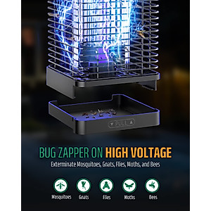 Buzbug LED Bug Zapper Indoor Outdoor, 10 Years Lifespan Lamp Sustainable Less Power, Durable Instant Electric Mosquito Insect Killer Fly Zapper, for Garden Backyard Patio Sport Fields Home -MO005B