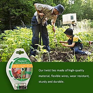 Twist Ties - 328ft Plant Ties PE-Coated Garden Ties with Cutter for Gardening Tomatoes Vines and Office Home Cable Organizing (1Reel/Green)…