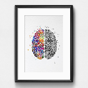 Dignovel Studios 11X14 Unframed Brain Creativity Inspiration Watercolor Art Print Poster Housewarming Wall Giclee Office Home Decor DN526